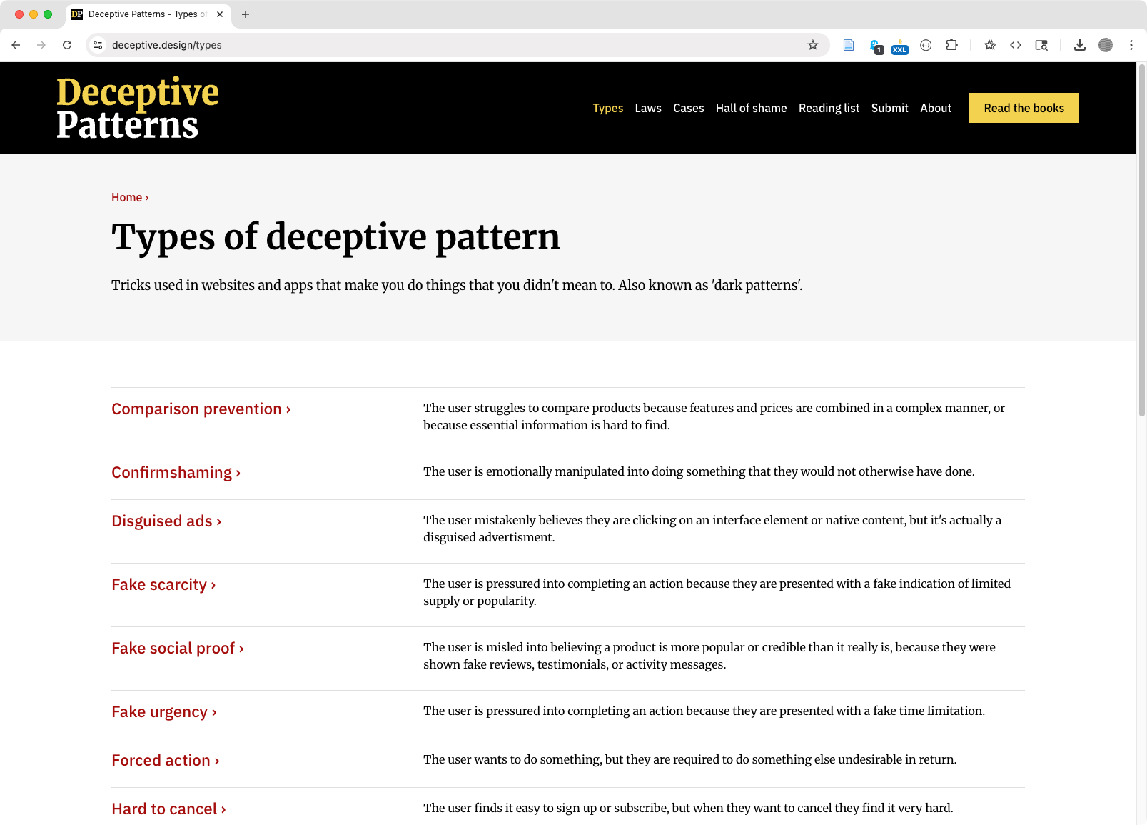 Critical Web Design Index